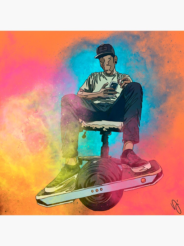 "Kicked back" Sticker by wheelofnerd | Redbubble