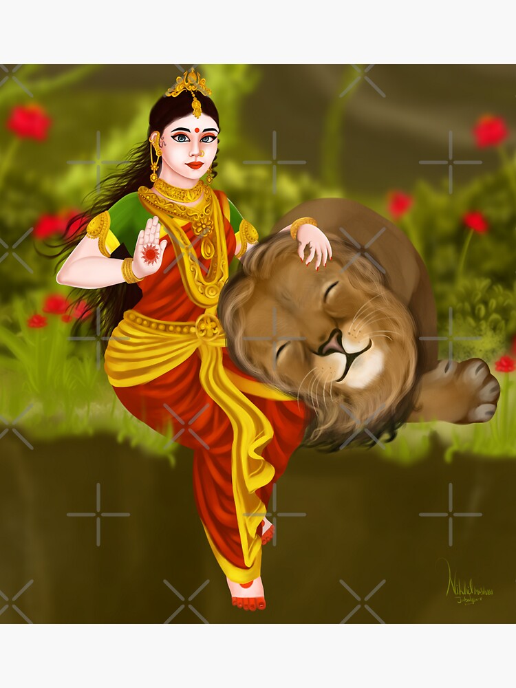 "Maa durga digital art " Sticker by nikhilmishra | Redbubble