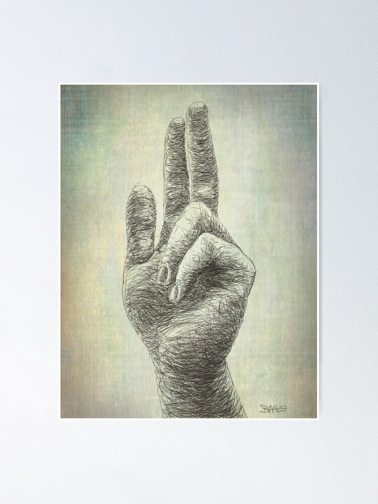 "Benediction, Hand Digital Drawing" Poster by bennyisjamin | Redbubble