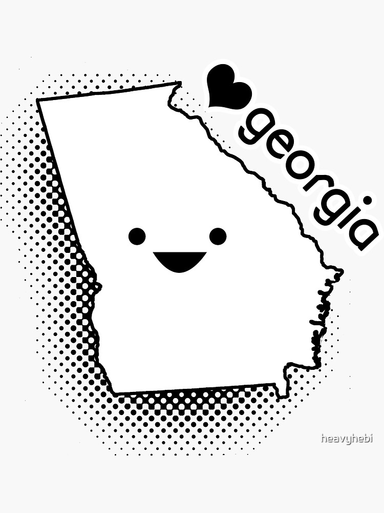 "Cute Georgia - Happy Face State Emoji" Sticker by heavyhebi | Redbubble