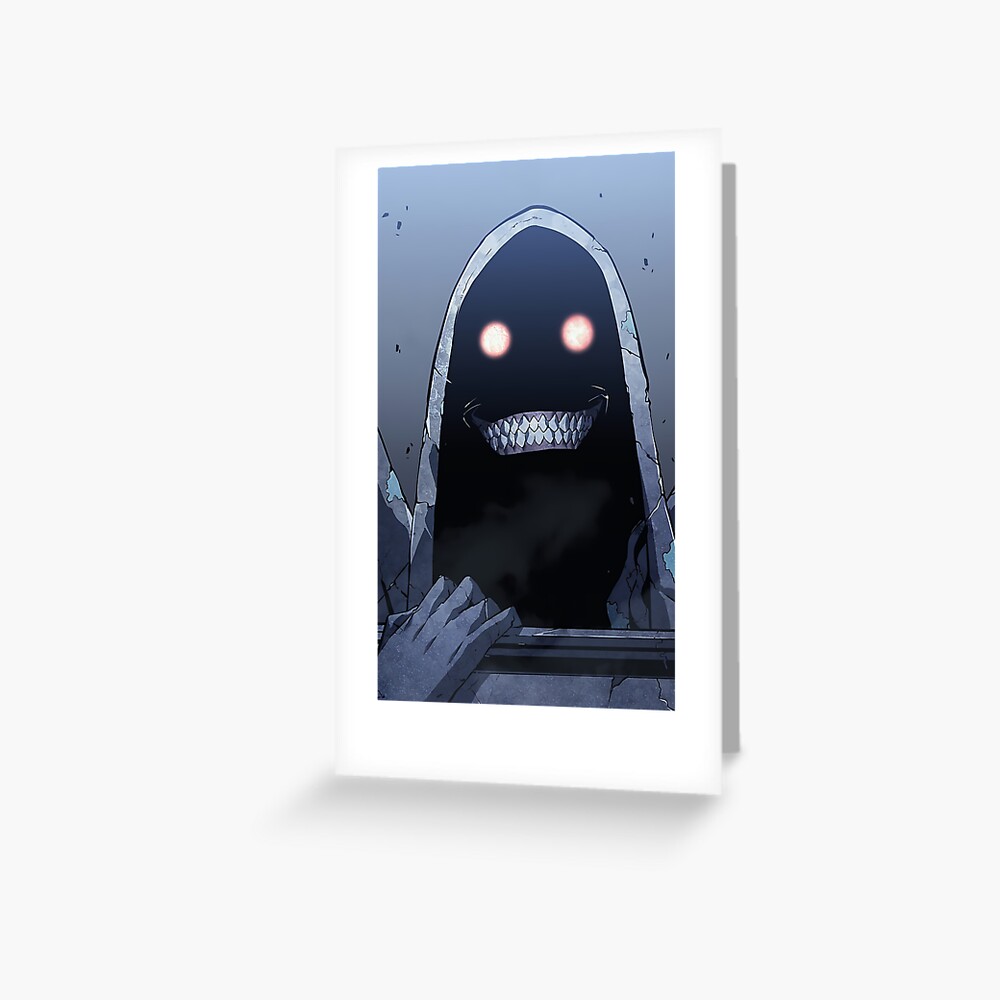 "Solo Leveling Statue Smile Face" Greeting Card by zabzobi | Redbubble