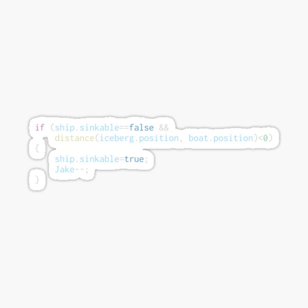 "Titanic meets programming. Programming Joke. " Sticker by LemonadeBoy | Redbubble