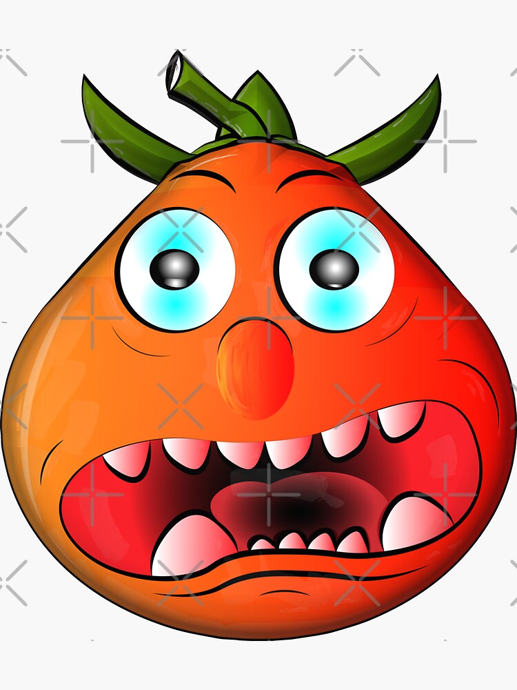 "Miracle Monster Tomato - scared vegetables" Sticker for Sale by ...