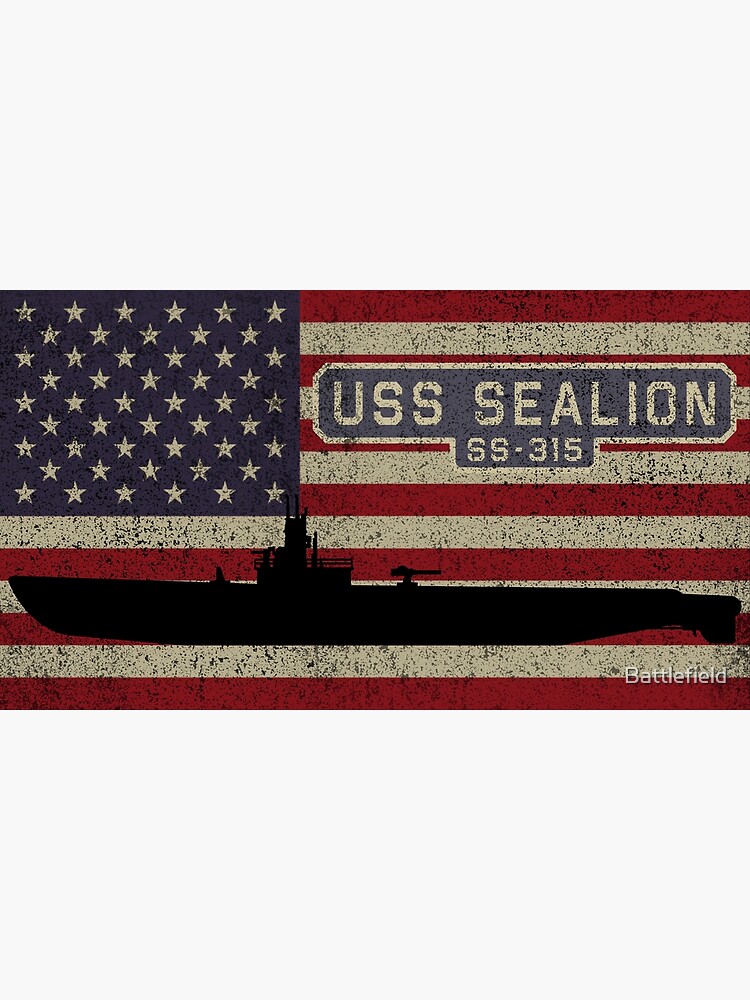 "USS Sealion SS-315 WW2 Balao class submarine Vintage USA American Flag ...