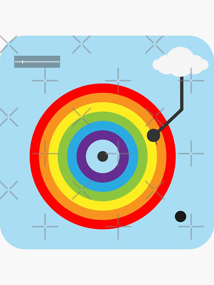 "rainbow music disk" Sticker for Sale by Ashi17 | Redbubble