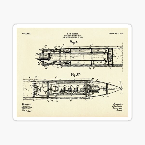 "Submarine Torpedo Boat 02-1910" Sticker for Sale by paulrommer | Redbubble