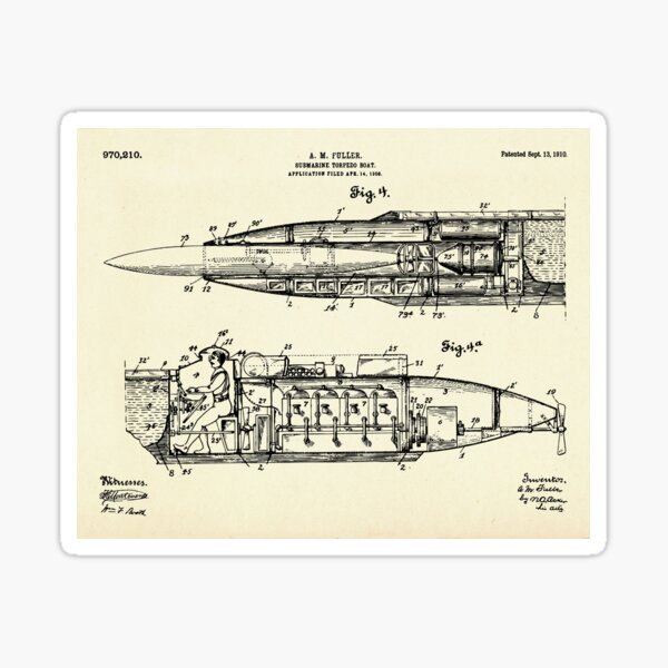 "Submarine Torpedo Boat 03-1910" Sticker for Sale by paulrommer | Redbubble