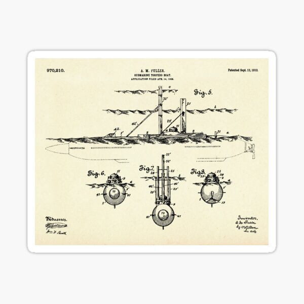 "Submarine Torpedo Boat 04-1910" Sticker for Sale by paulrommer | Redbubble