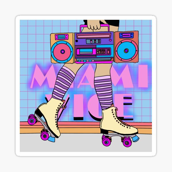 "Roller skate ghetto blaster 80s" Sticker for Sale by moonfoxlola ...