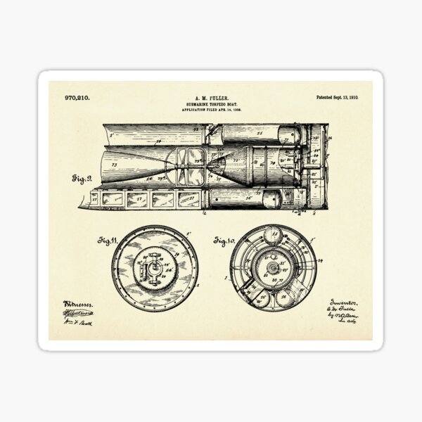 "Submarine Torpedo Boat 05-1910" Sticker for Sale by paulrommer | Redbubble