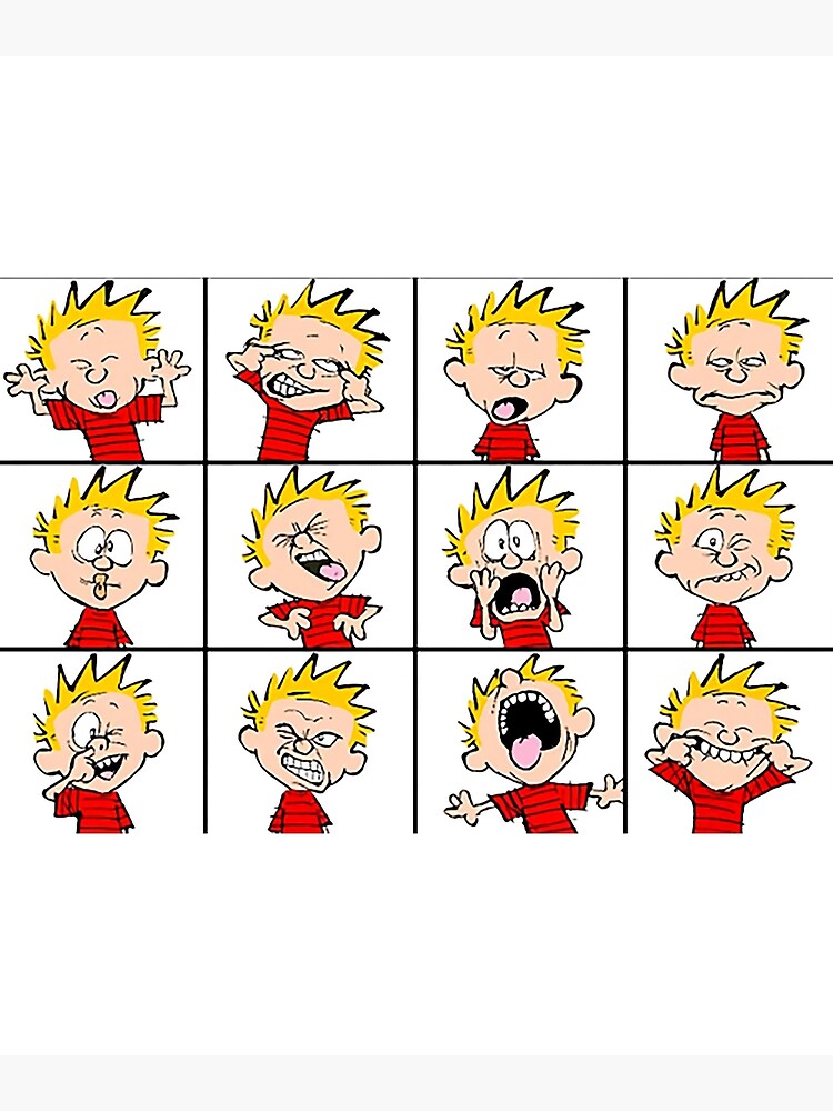 "Calvin And Hobbes T-Shirtkinds of calvin face" Poster by VolkWalker ...