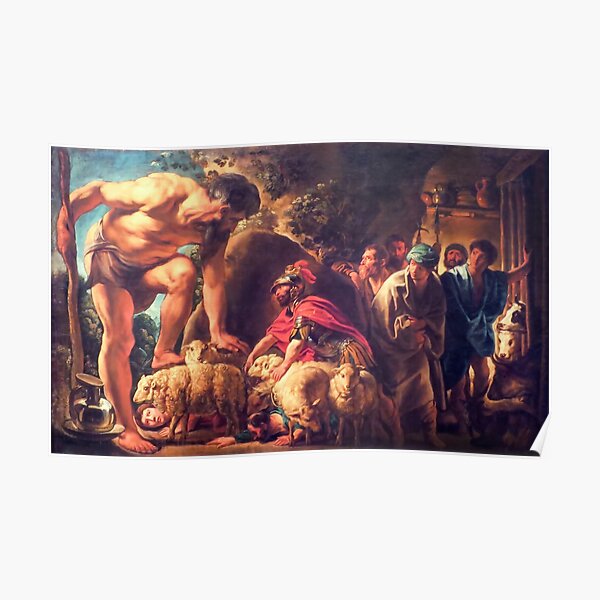 "Odysseus in the cave of Polyphemus Giant" Poster for Sale by ...