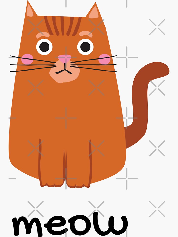 Sticker « Chat, chaton, minou, miaulement, illustration de dessin animé ...