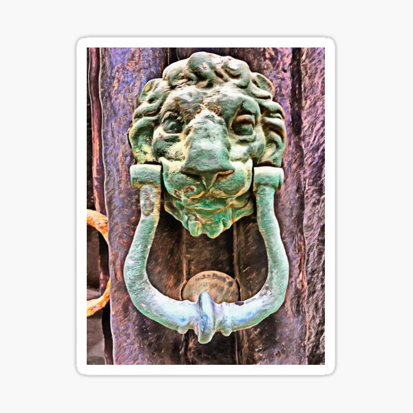 "Lion Head Knocker" Sticker for Sale by Scarabus | Redbubble