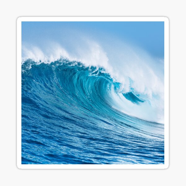 "blue ocean waves" Sticker for Sale by elmortajine | Redbubble