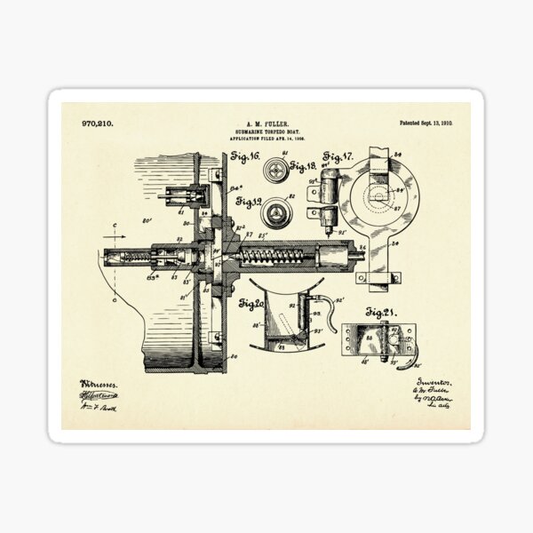 "Submarine Torpedo Boat 07-1910" Sticker for Sale by paulrommer | Redbubble