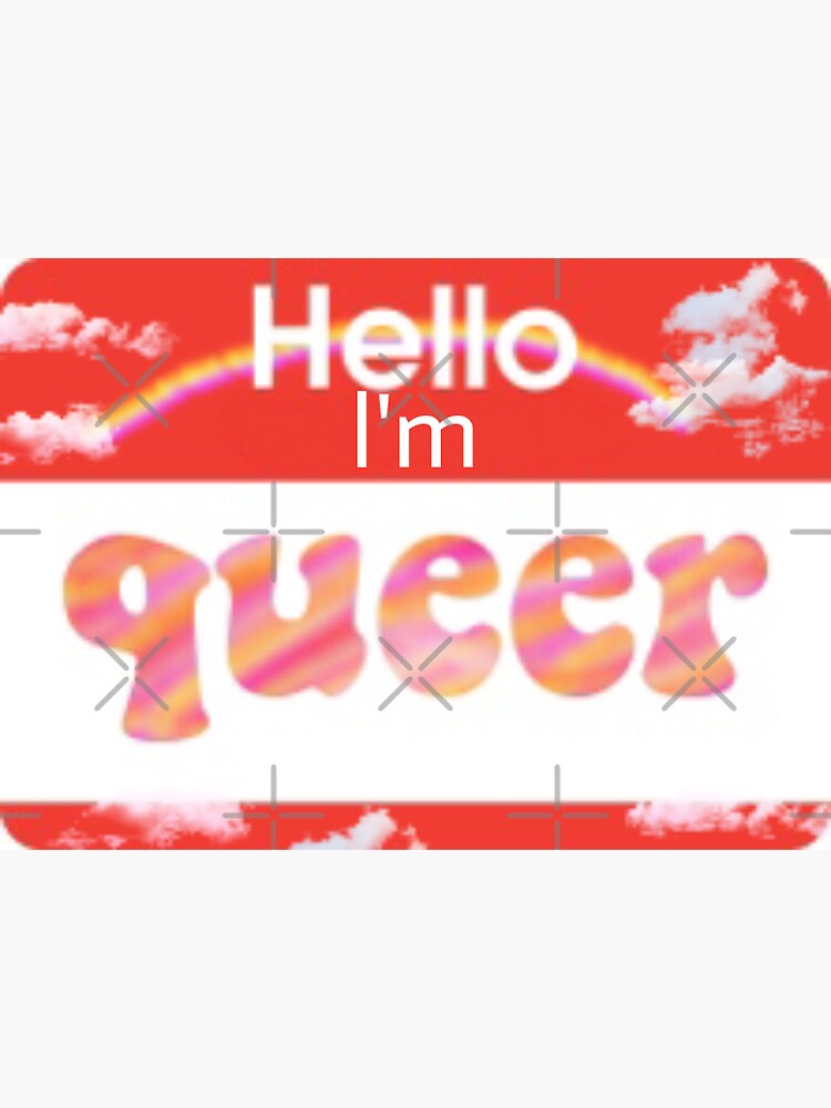 "Hello queer " Sticker by esmestickers | Redbubble