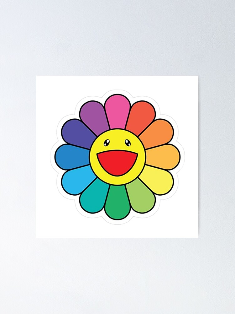 "y2k rainbow smiling flower" Poster by mynameiszara | Redbubble