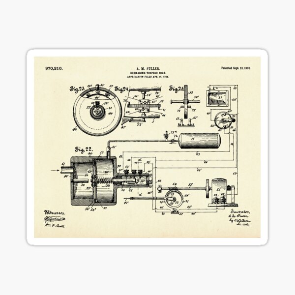 "Submarine Torpedo Boat 08-1910" Sticker for Sale by paulrommer | Redbubble