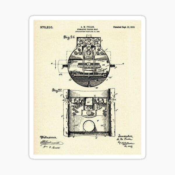 "Submarine Torpedo Boat 09-1910" Sticker by paulrommer | Redbubble