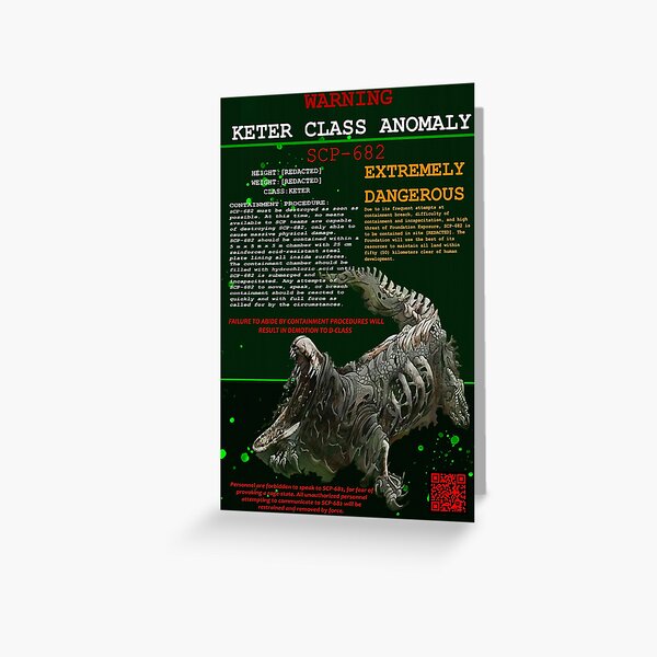 "SCP-682 Poster" Greeting Card for Sale by ArtFotMortals | Redbubble