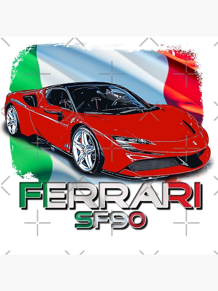 "SF90 Stradale Italian Classic Super cars with flag of Italy" Poster by ...