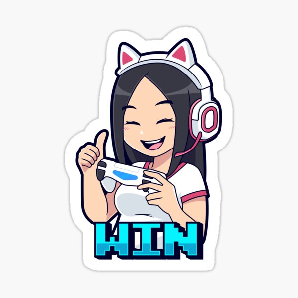 "Anime Win Girl" Sticker by OAKOriginals | Redbubble