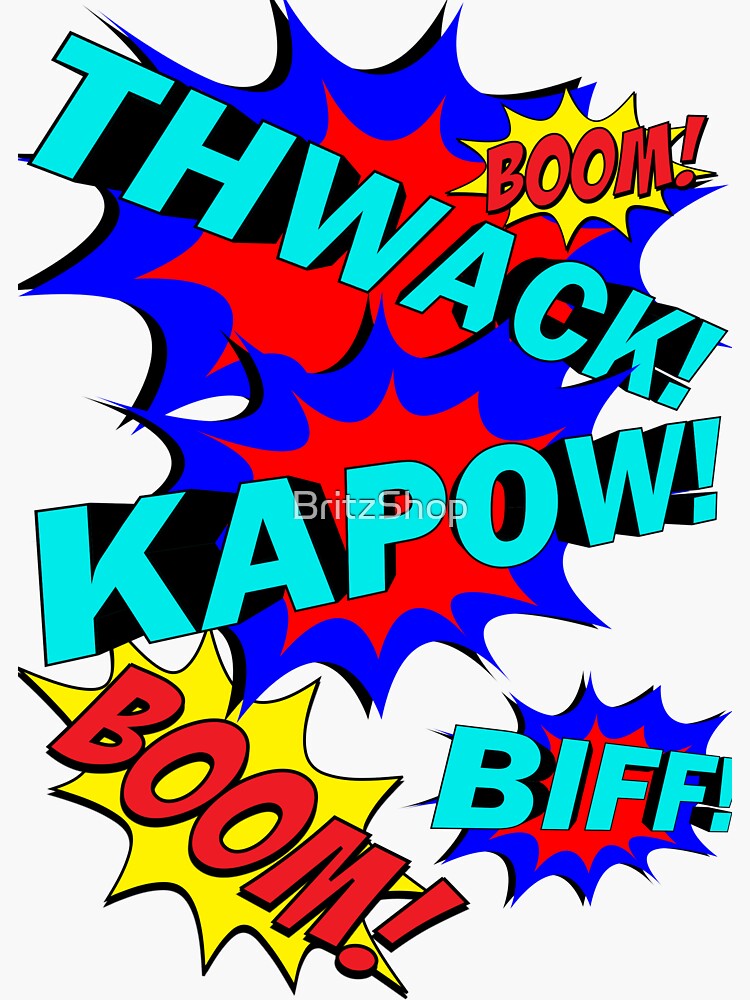 "Kapow! " Sticker for Sale by BritzShop | Redbubble