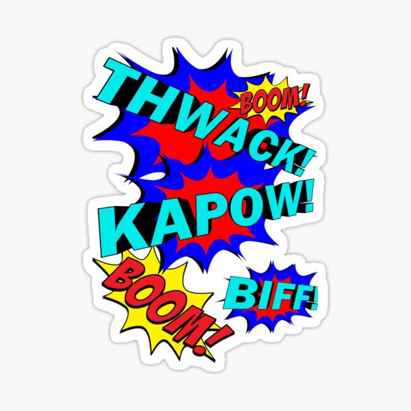 "Kapow! " Sticker for Sale by BritzShop | Redbubble