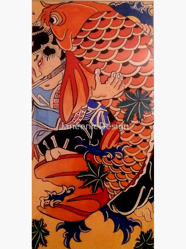 "Koi Carp and Samurai warrior" Art Print for Sale by JaneenieDesign ...