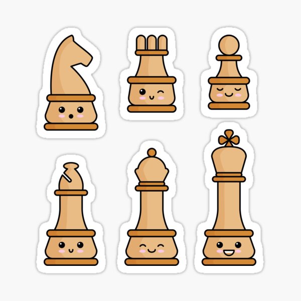 "Cute kawaii chess pattern" Sticker for Sale by Eenig | Redbubble