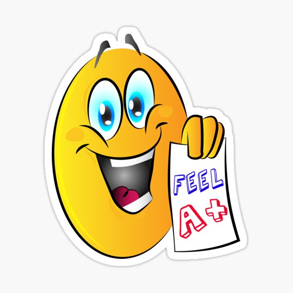 "I feel A+ - Positive Emoji - Smiley" Sticker for Sale by SimonVita ...