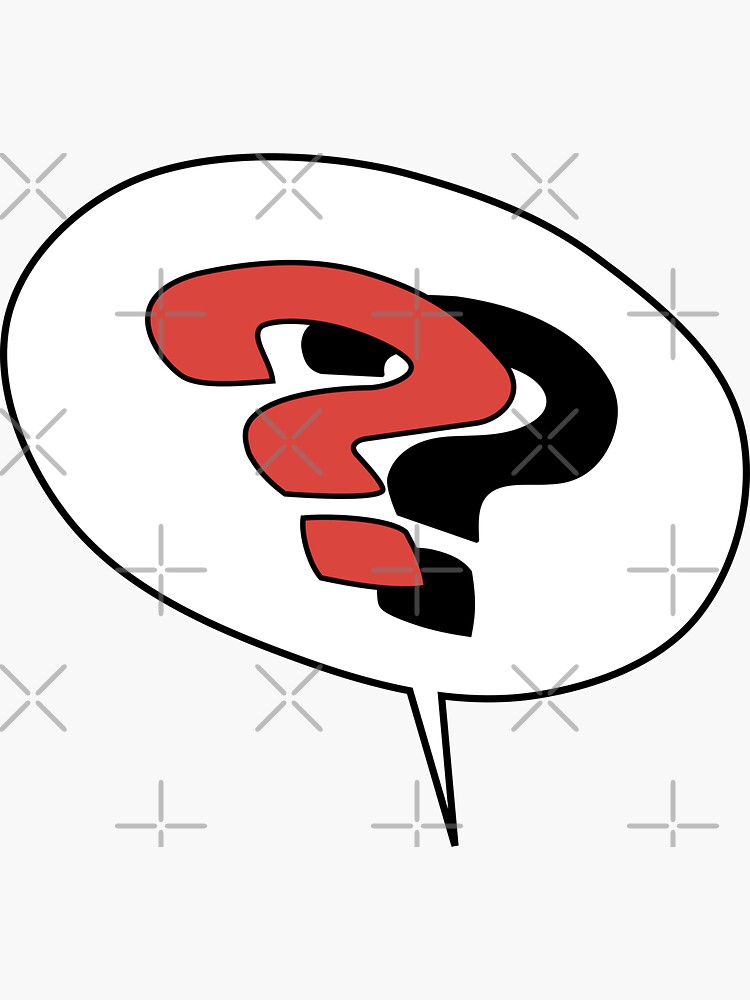 "Speech bubble question mark red and black" Sticker for Sale by ...