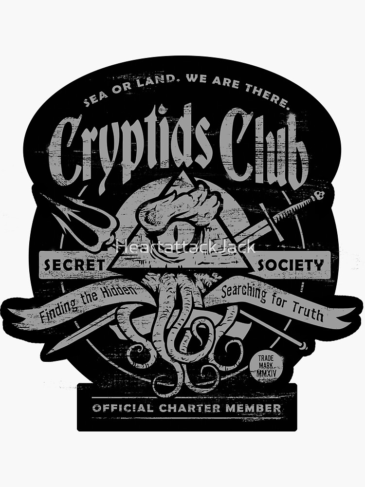 " Cryptids Club (Dark Shirt Version)" Sticker for Sale by ...