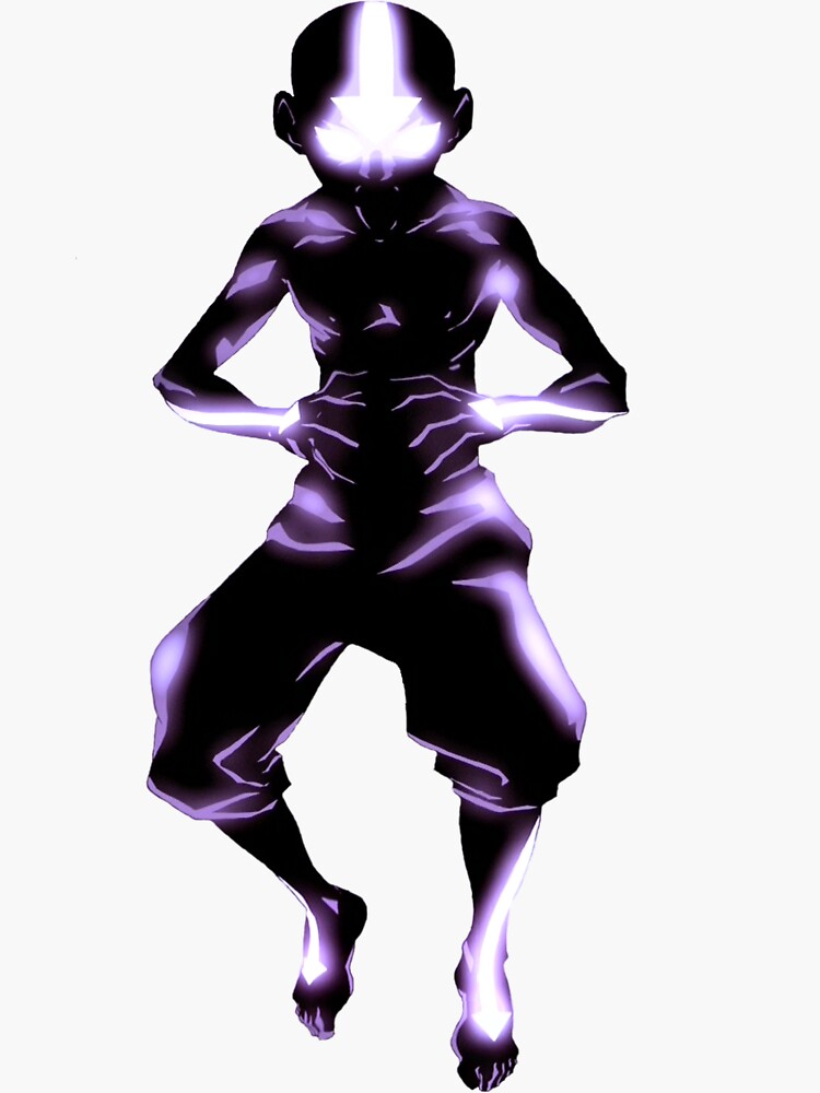 "Aang In Avatar Mode Opening Of All Chakra Gates" Sticker for Sale by ...