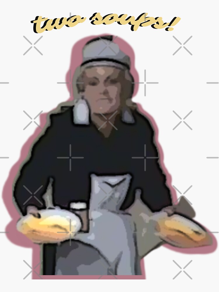 "Two Soups merch from BBC comedy sketch" Sticker by tawanalang | Redbubble