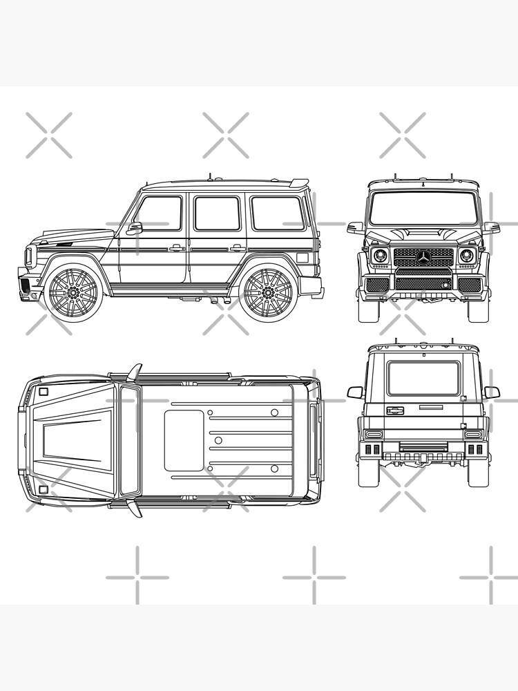 "G-Wagon Tuning Blueprint" Photographic Print for Sale by bluprnt ...