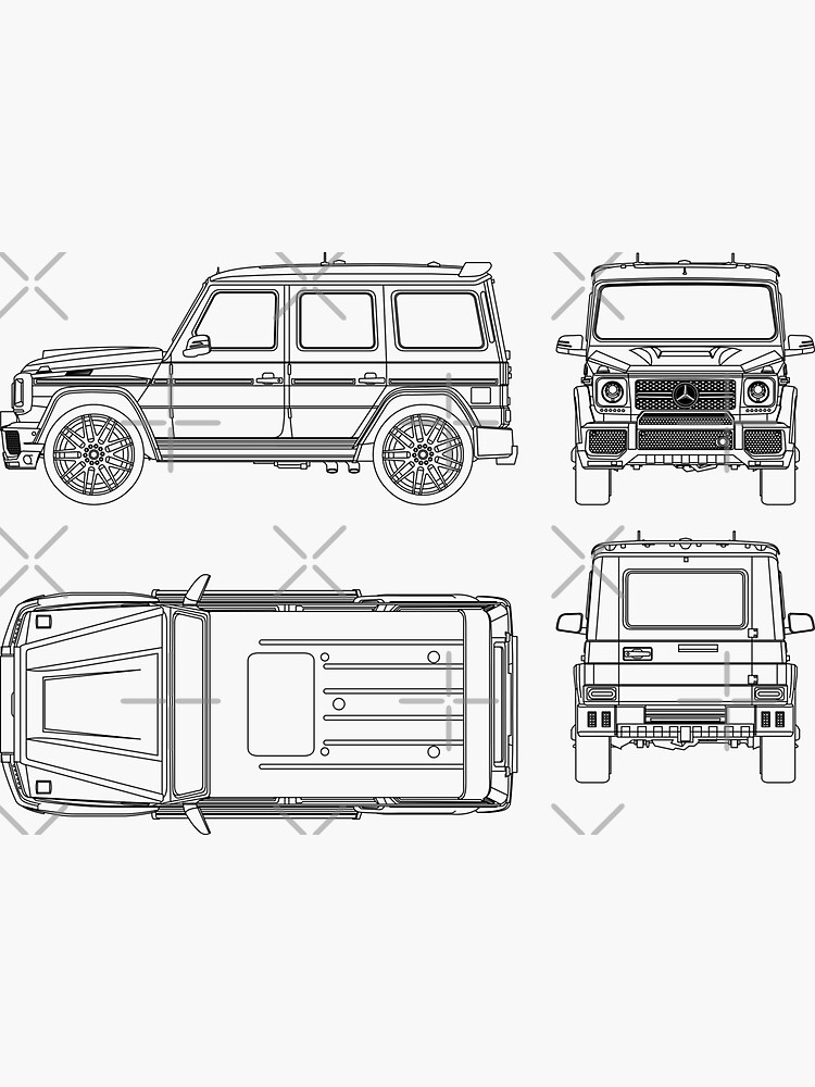 "G-Wagon Tuning Blueprint" Sticker for Sale by bluprnt | Redbubble