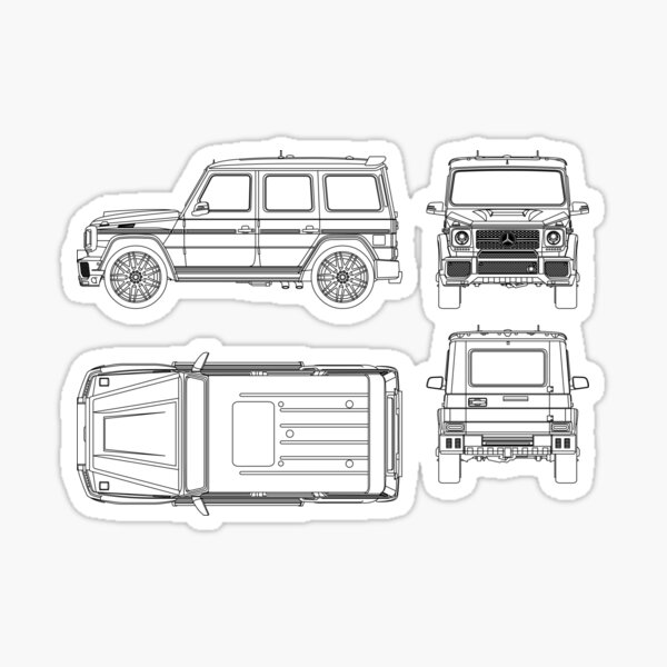 "G-Wagon Tuning Blueprint" Sticker for Sale by bluprnt | Redbubble
