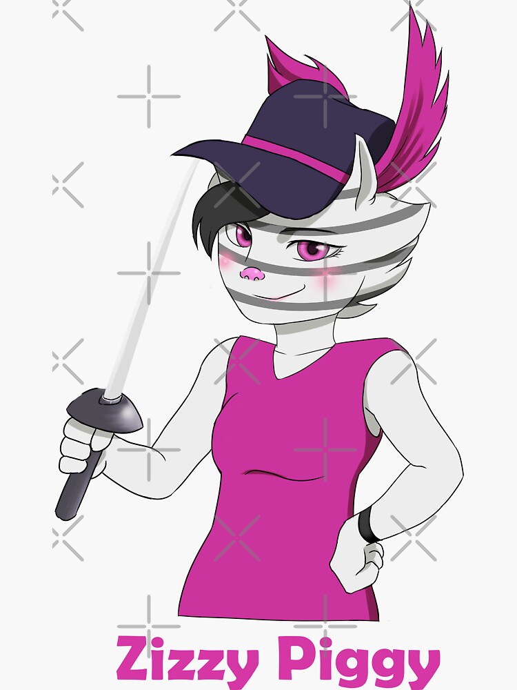"Zizzy Piggy " Sticker by Middlestick | Redbubble