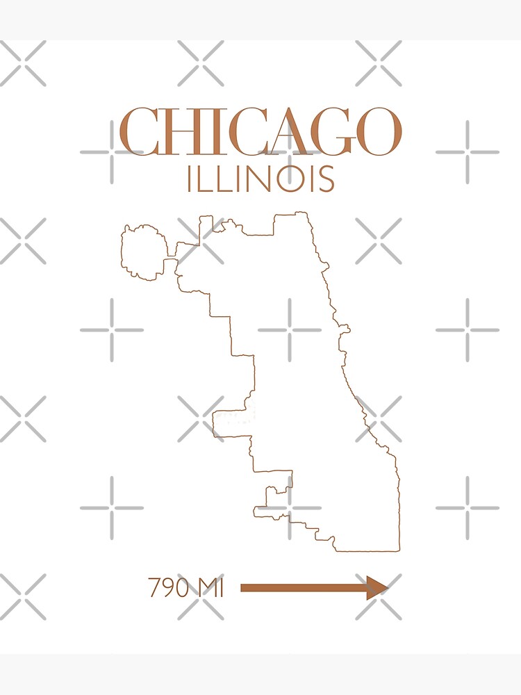 "Chicago Map Outline" Art Print by Emmbrawl | Redbubble