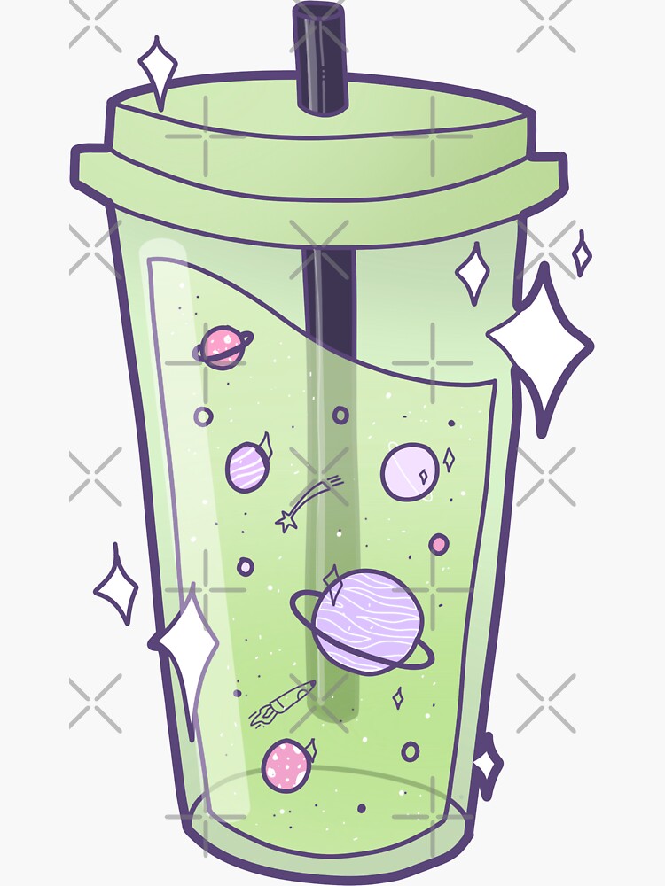 "Lime Green Galaxy Space Drink" Sticker for Sale by illhustration ...