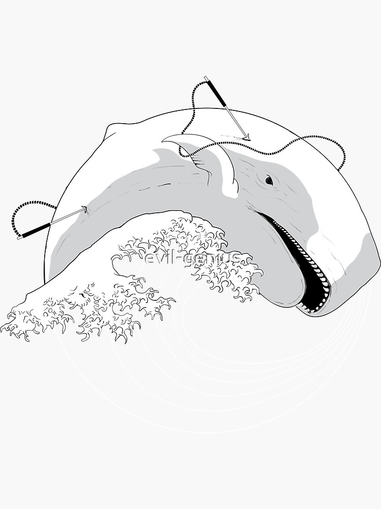 "Moby Dick" Sticker by evil-genius | Redbubble
