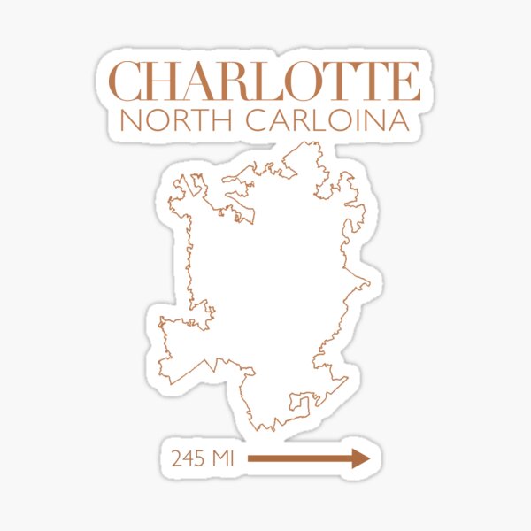"Charlotte Map Outline" Sticker for Sale by Emmbrawl | Redbubble