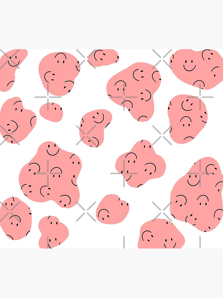 "Pink Smiley Face Cow Print" Art Print for Sale by KatyaDesigns | Redbubble