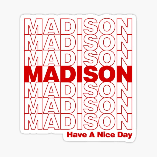 "Madison" Sticker for Sale by designsheaven | Redbubble