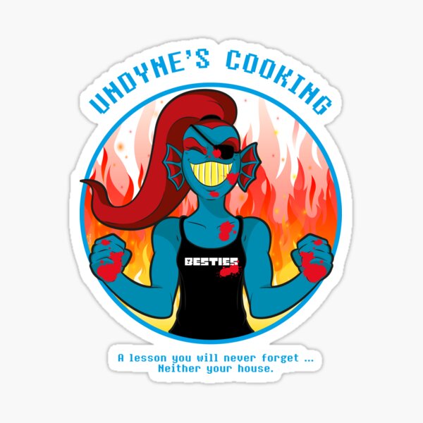 "Undyne's Cooking" Sticker by ZARIAA | Redbubble