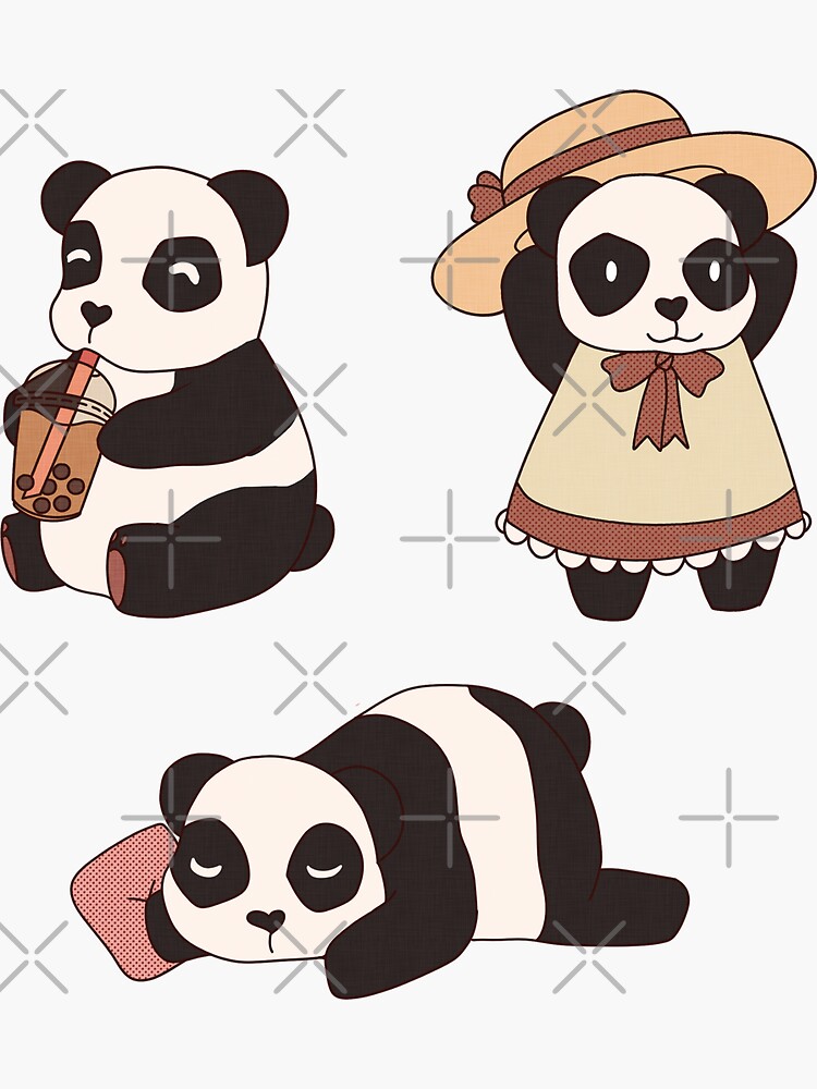 "Cute Panda Life" Sticker for Sale by octo1 | Redbubble
