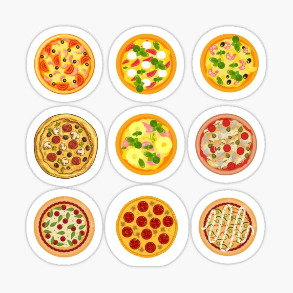 "Pizza Stickers Pack" Sticker for Sale by majutkaaa | Redbubble