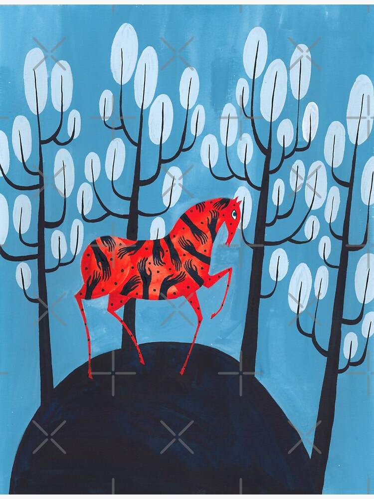 "Smug red horse" Sticker for Sale by zsalto | Redbubble